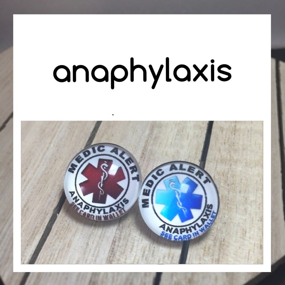 Medical ID Charm Anaphylaxis 18mm Snap Button. Available in Both Red ...