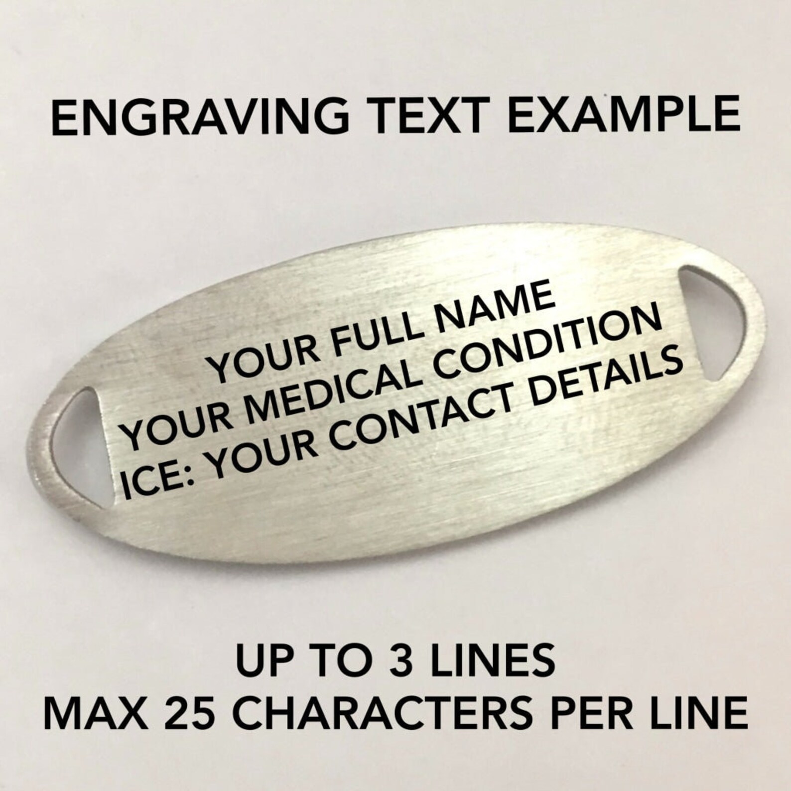 Lister Blue Genuine Leather Medical Alert ID Bracelet Free Personalised ...