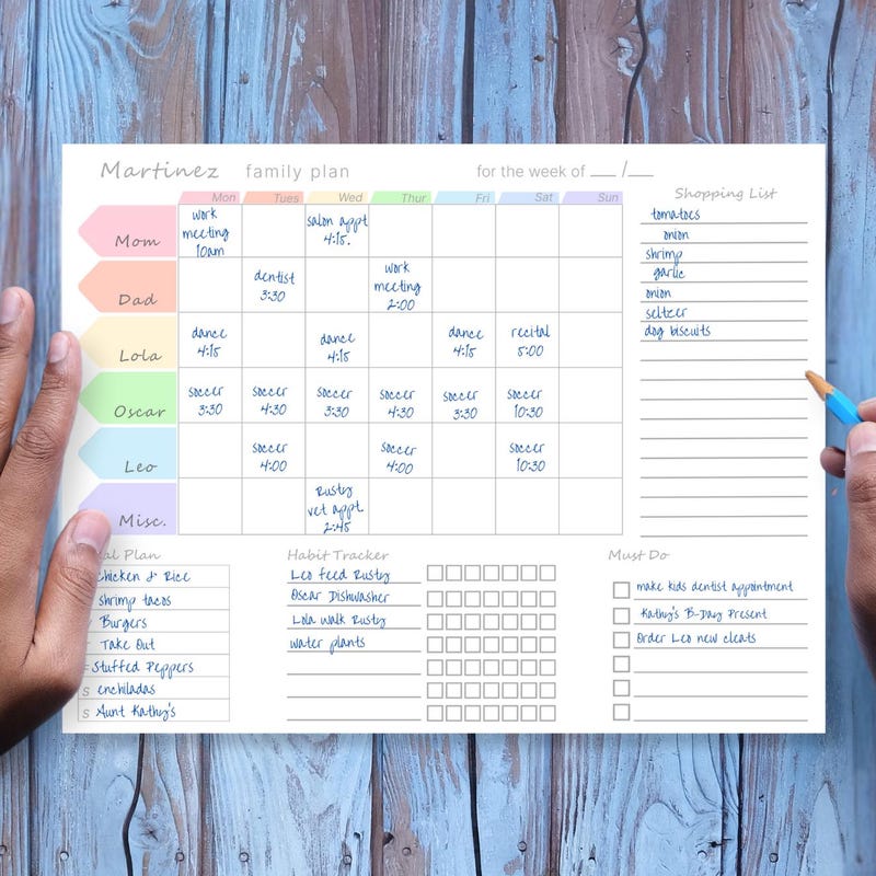 Week Calendar Pad - Etsy