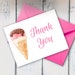Ice Cream Thank You Notes, Cute Watercolor Ice Cream Cone Printed Thank ...
