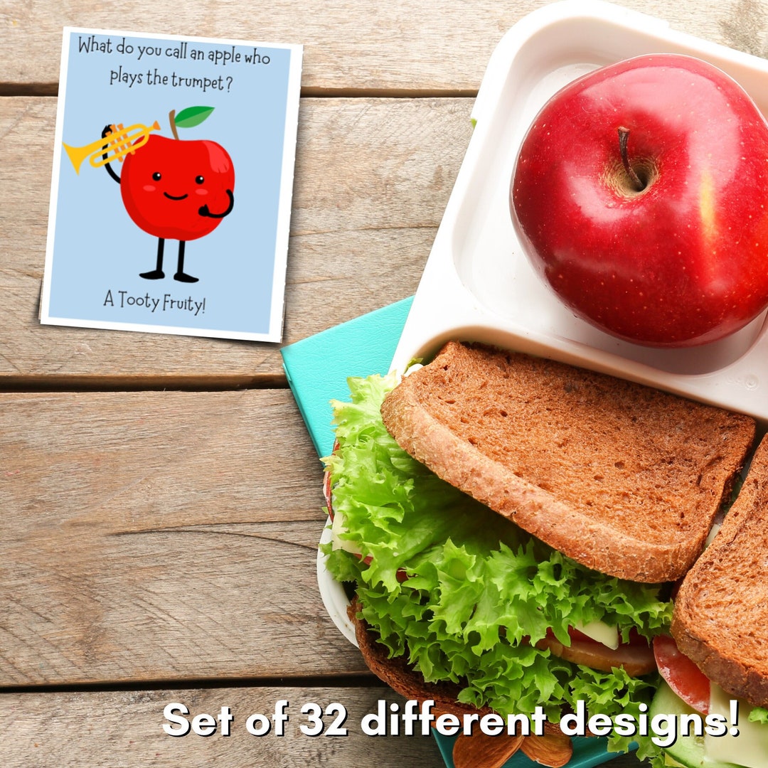 Cute Funny Printable Lunchbox Notes for Kids, Silly Back to School Puns ...