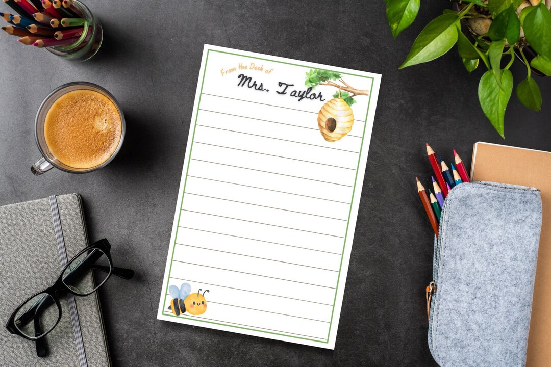 Printable Bee Stationery Personalized Teacher Notes Welcome to the Hive ...
