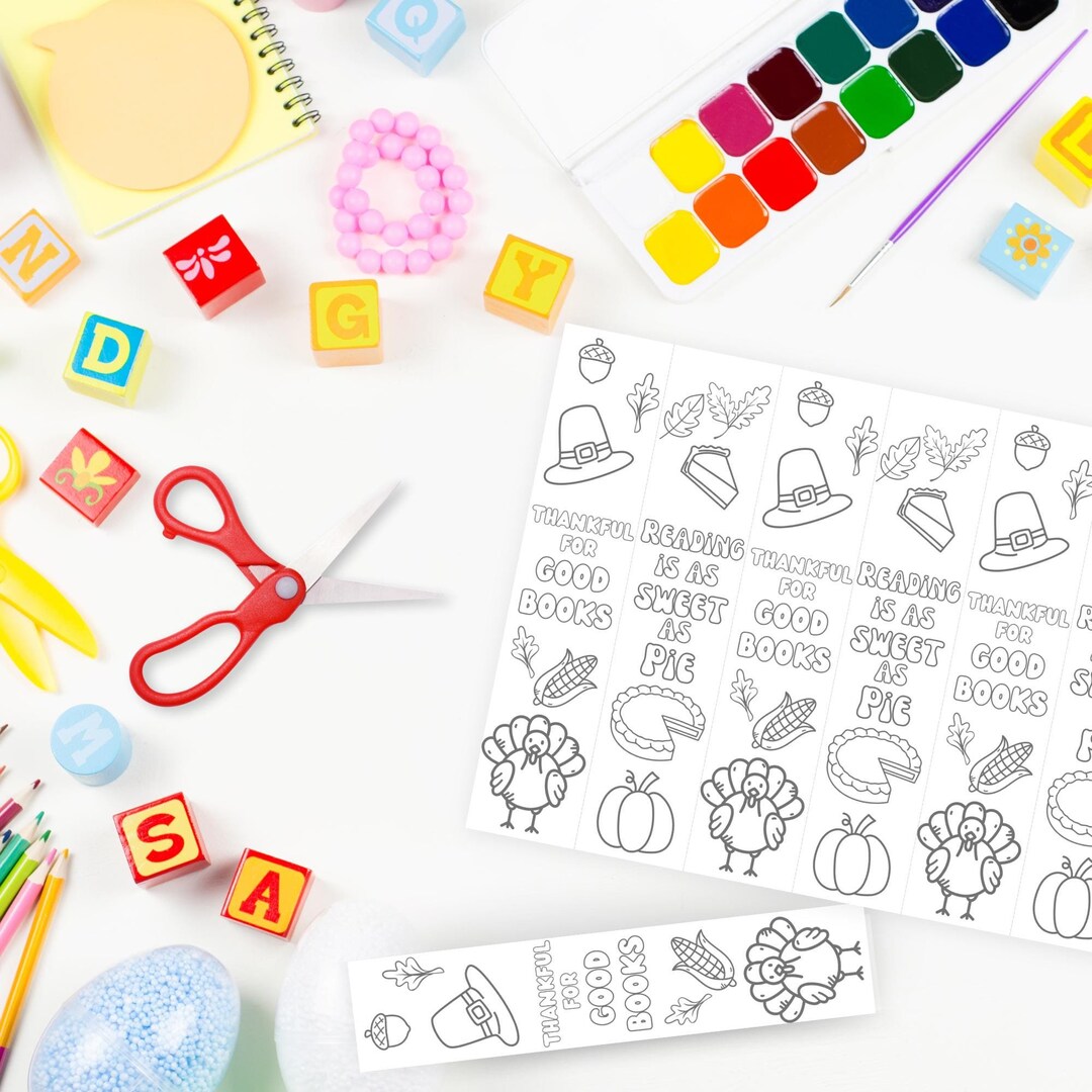 Printable Thanksgiving Bookmarks to Color, Classroom Reading Bookmark ...