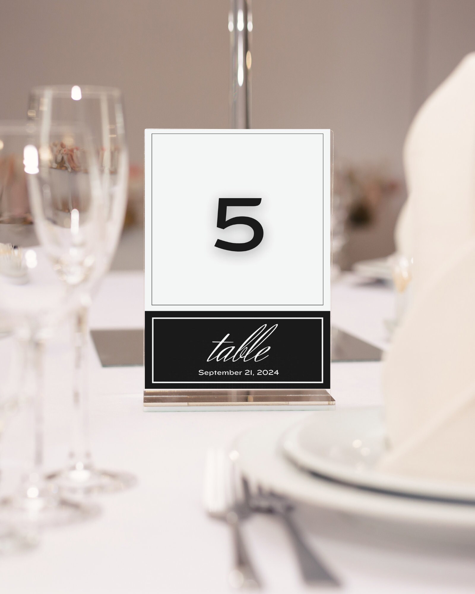 Sophisticated Black and White Printable Table Numbers - Etsy
