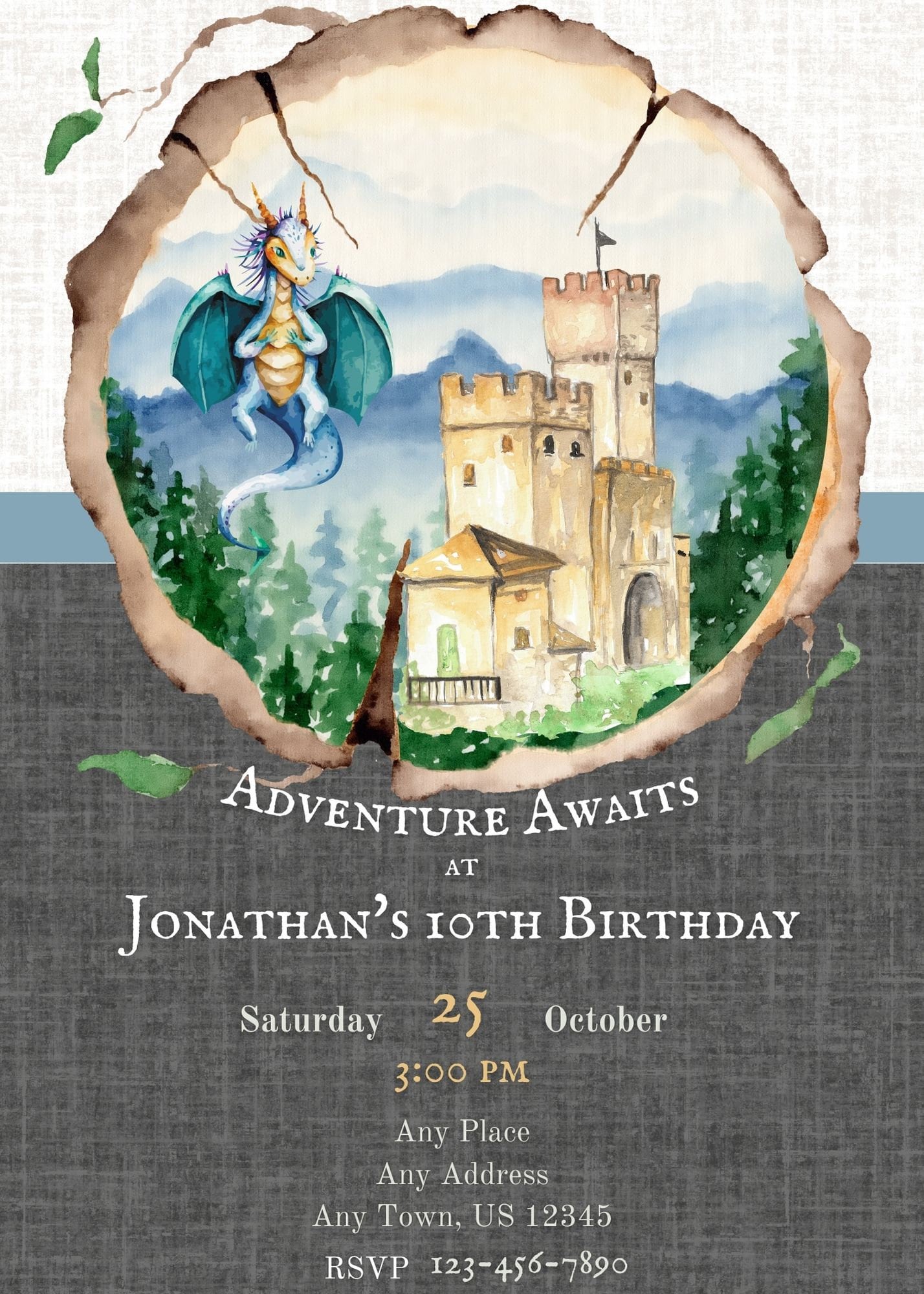 Dungeons & Dragons Birthday Party Invitation - Dnd Birthday Invitations ...