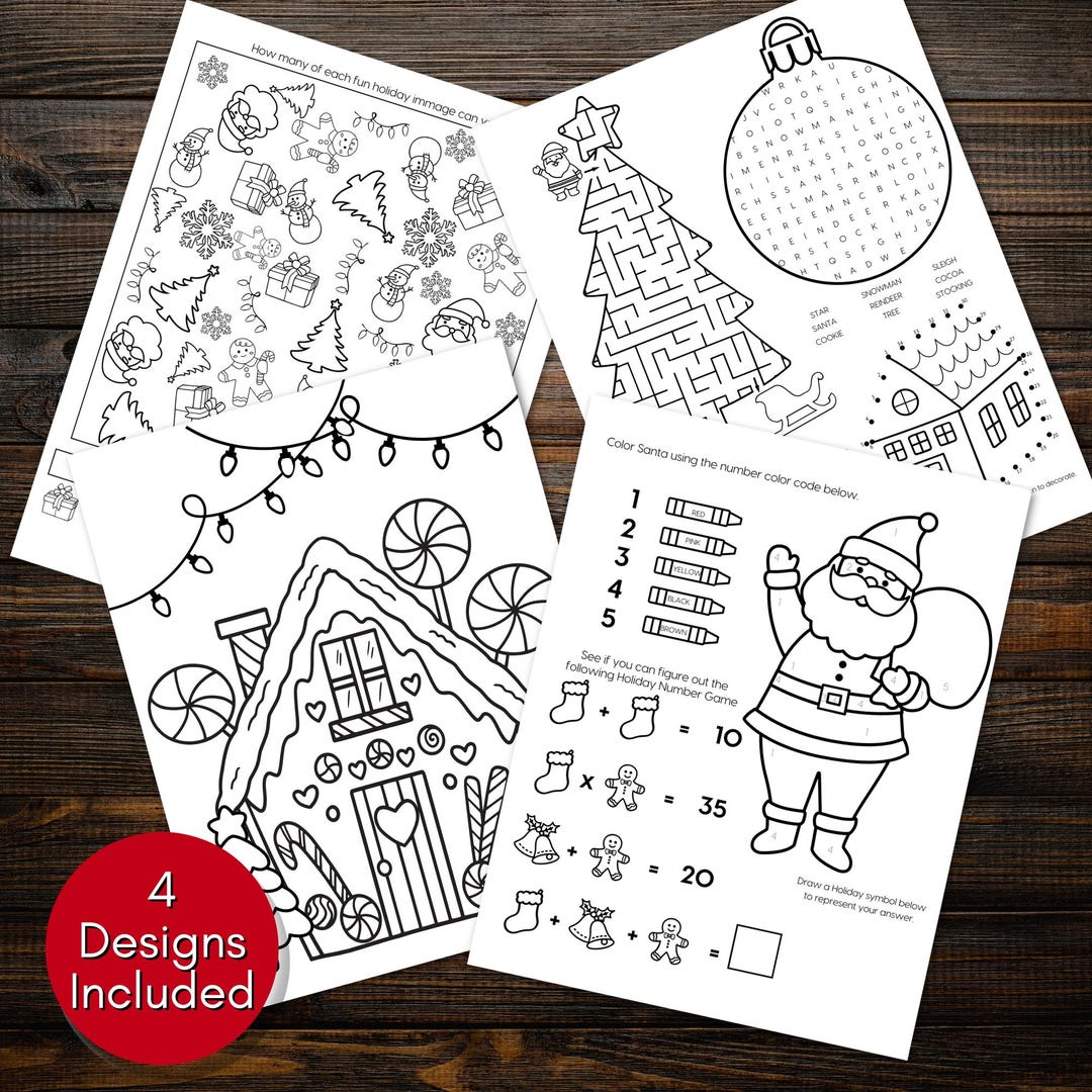 Kids Christmas Printables, Holiday Activity Sheets, Classroom ...