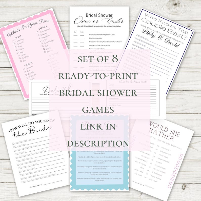 Fall in Love Printable Bridal Shower Invitations, Wedding Shower Bundle ...