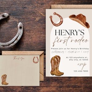 First Rodeo Birthday Party Invitation - Printable Birthday Invitation ...