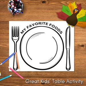 Kids Thanksgiving Printable Placemats, Holiday Activity Sheets ...