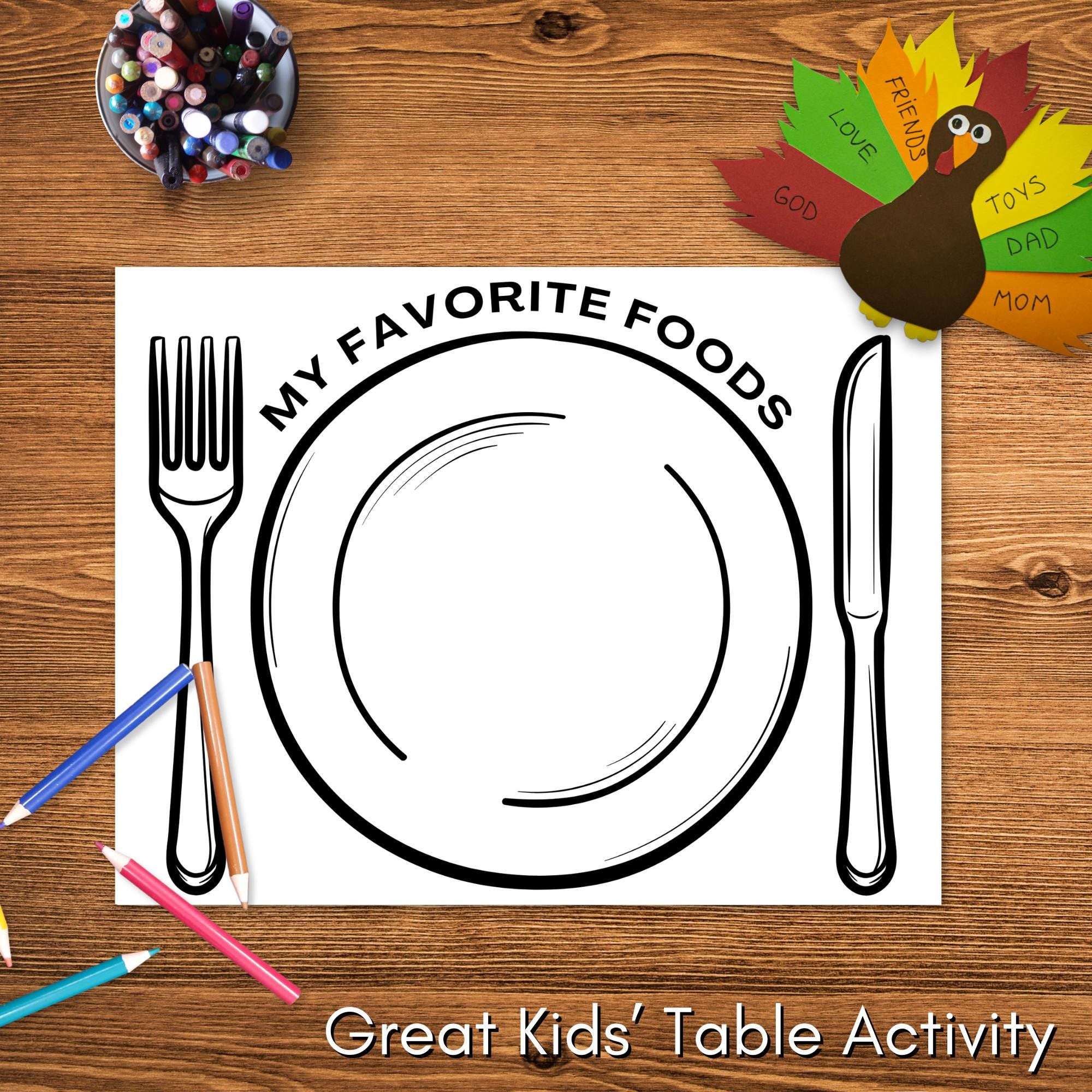 Kids Thanksgiving Printable Placemats, Holiday Activity Sheets ...