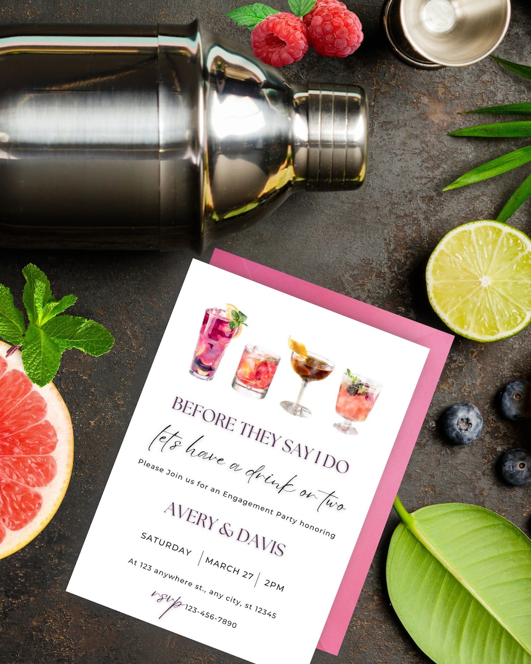 Engagement Cocktail Party Invitation Engagement Party - Etsy