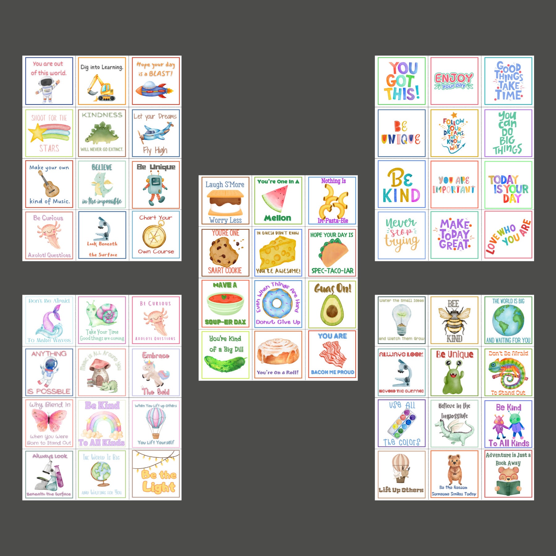 Printable Lunch Box Notes for Kids, Encouraging Notes for Kids ...