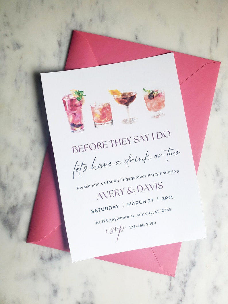 Engagement Cocktail Party Invitation Engagement Party - Etsy
