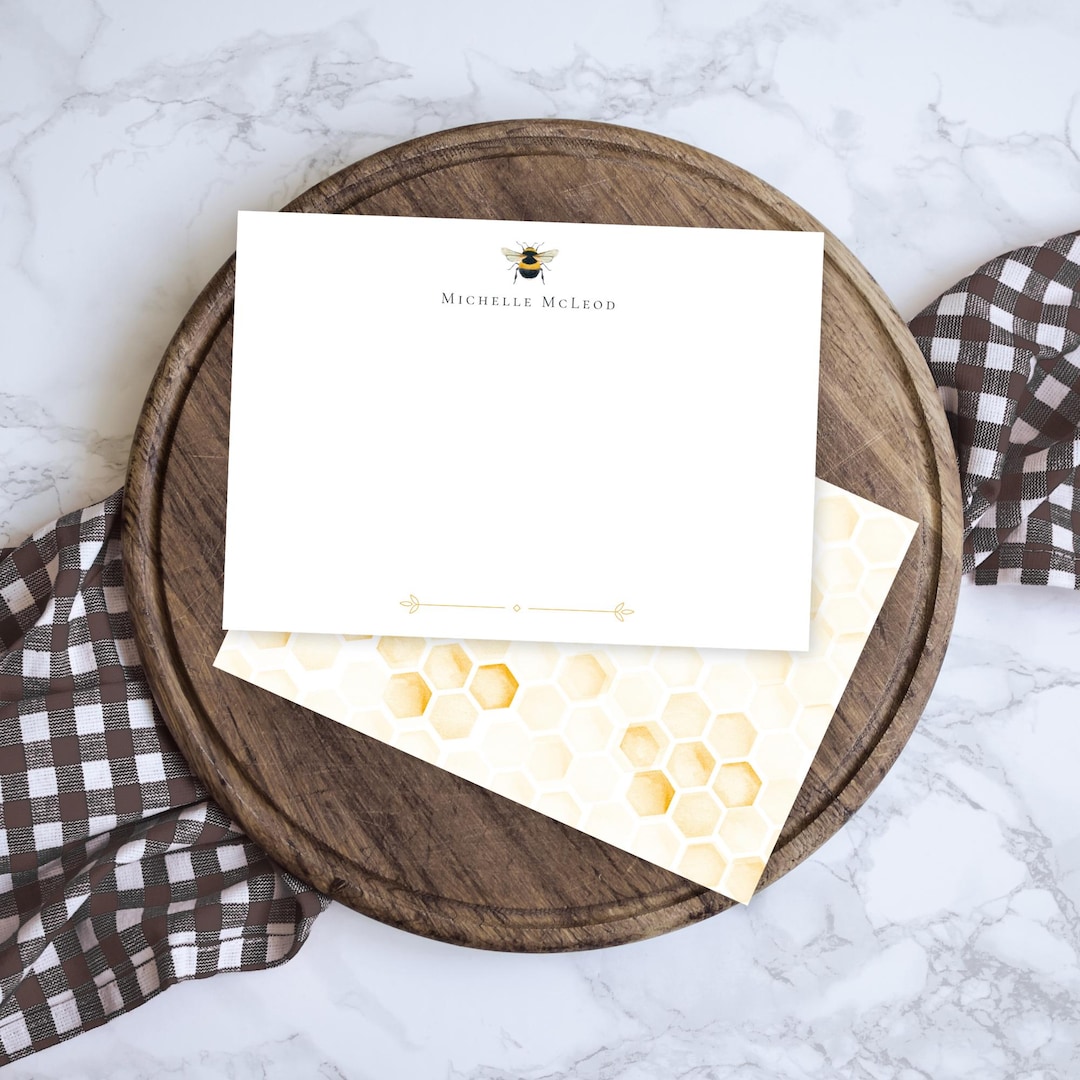 Personalized Stationery Gift Set, Double Sided Stationery, Flat Note ...