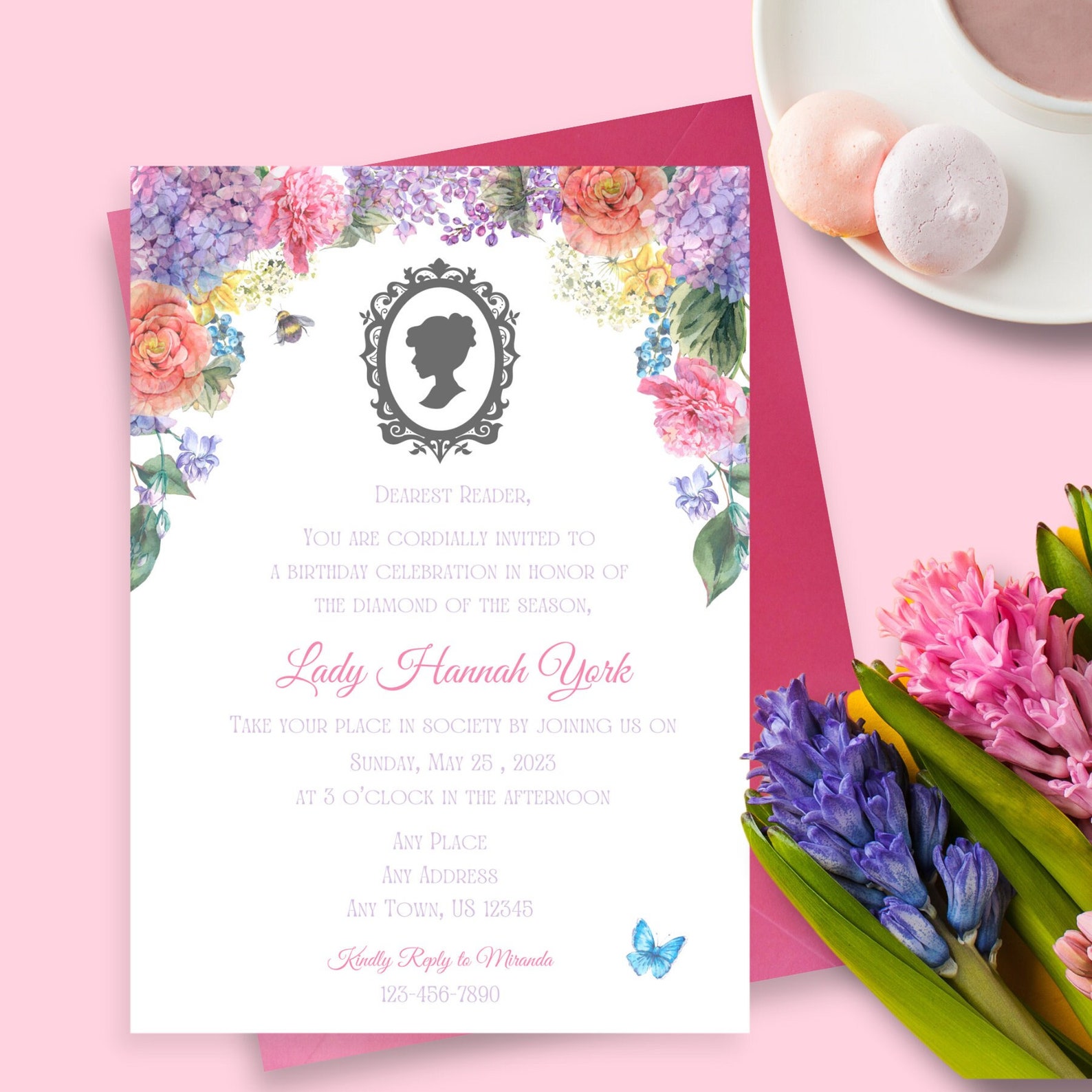 Bridgerton Inspired Birthday Party Invitation, Personalized Regency Era ...