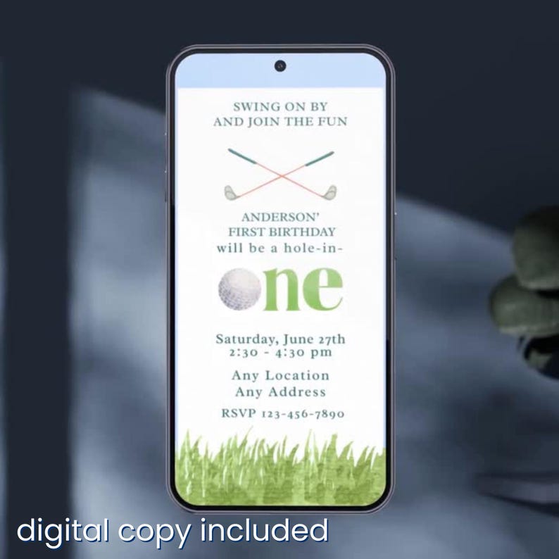 Hole in One First Personalized Printable Birthday Party Invitation ...