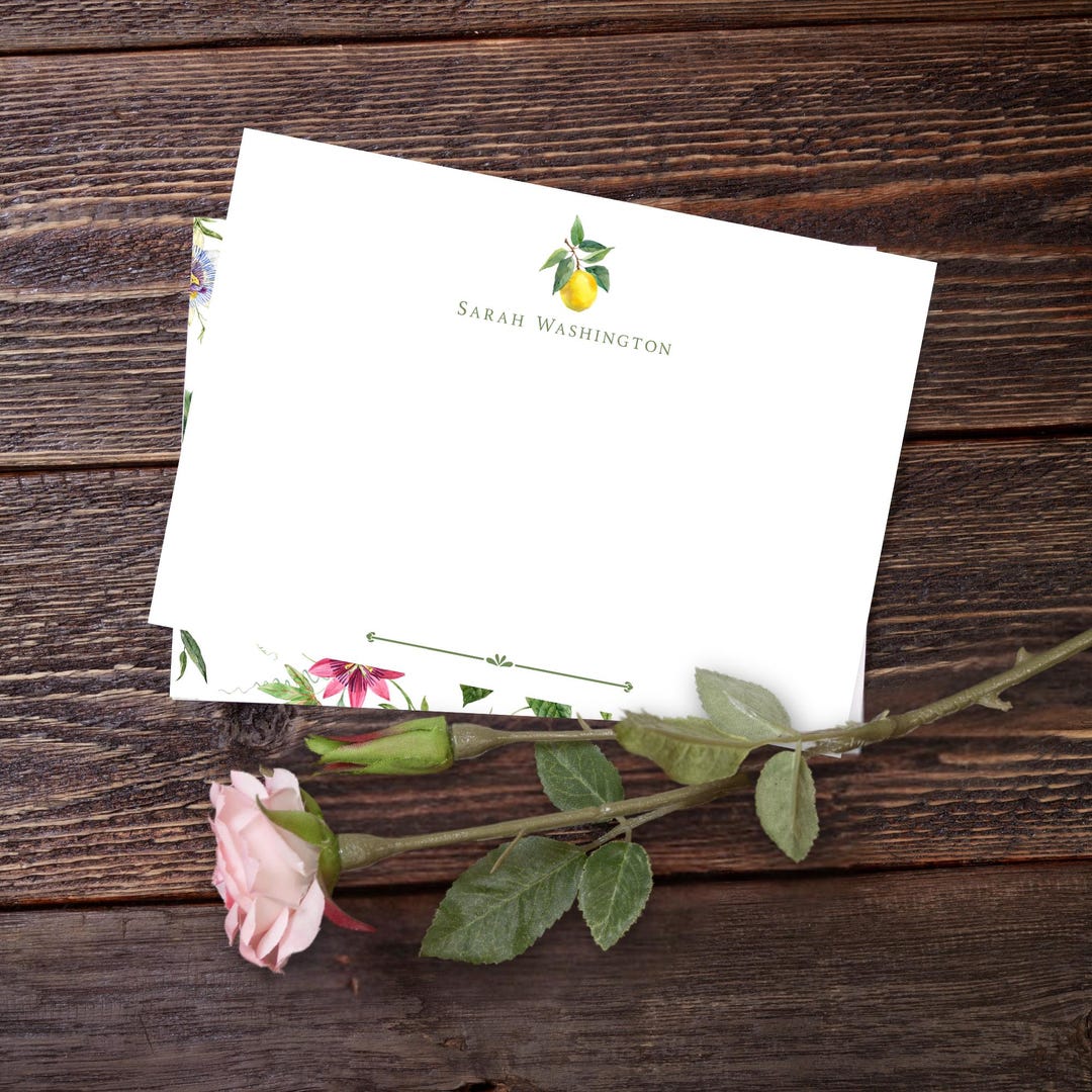 Personalized Stationery Gift Set, Double Sided Stationery, Flat Note ...