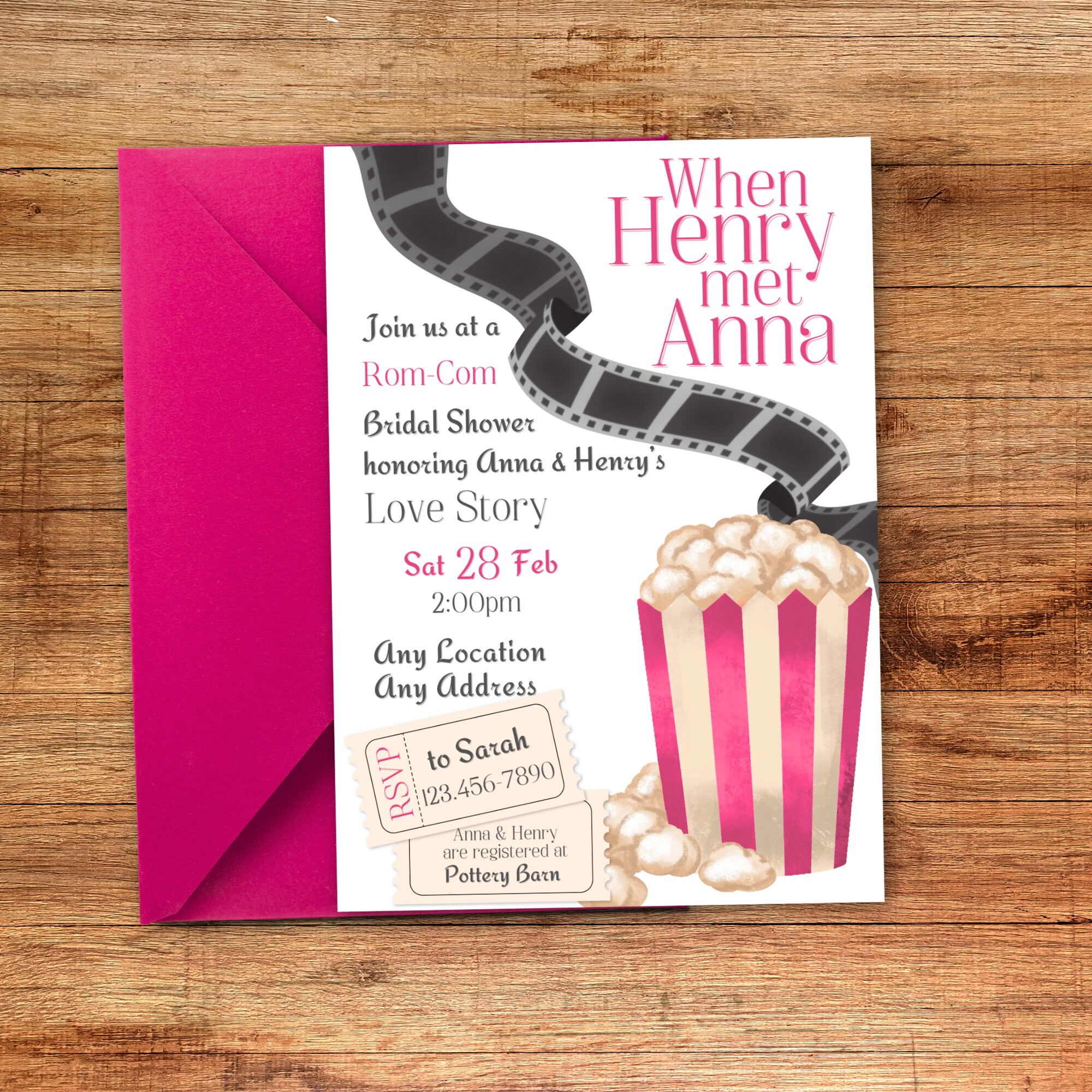 Rom-com Movie Themed Bridal Shower Invitation Bundle, Romcom Wedding ...