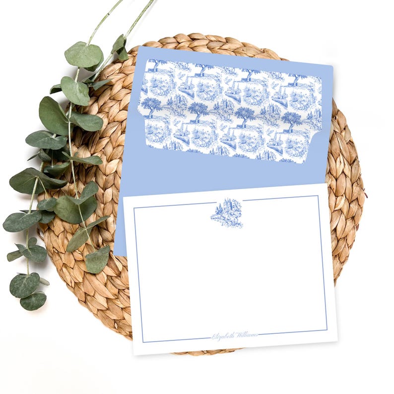 Personalized Stationery Gift Set for Women, Blue & White Letter Writing ...