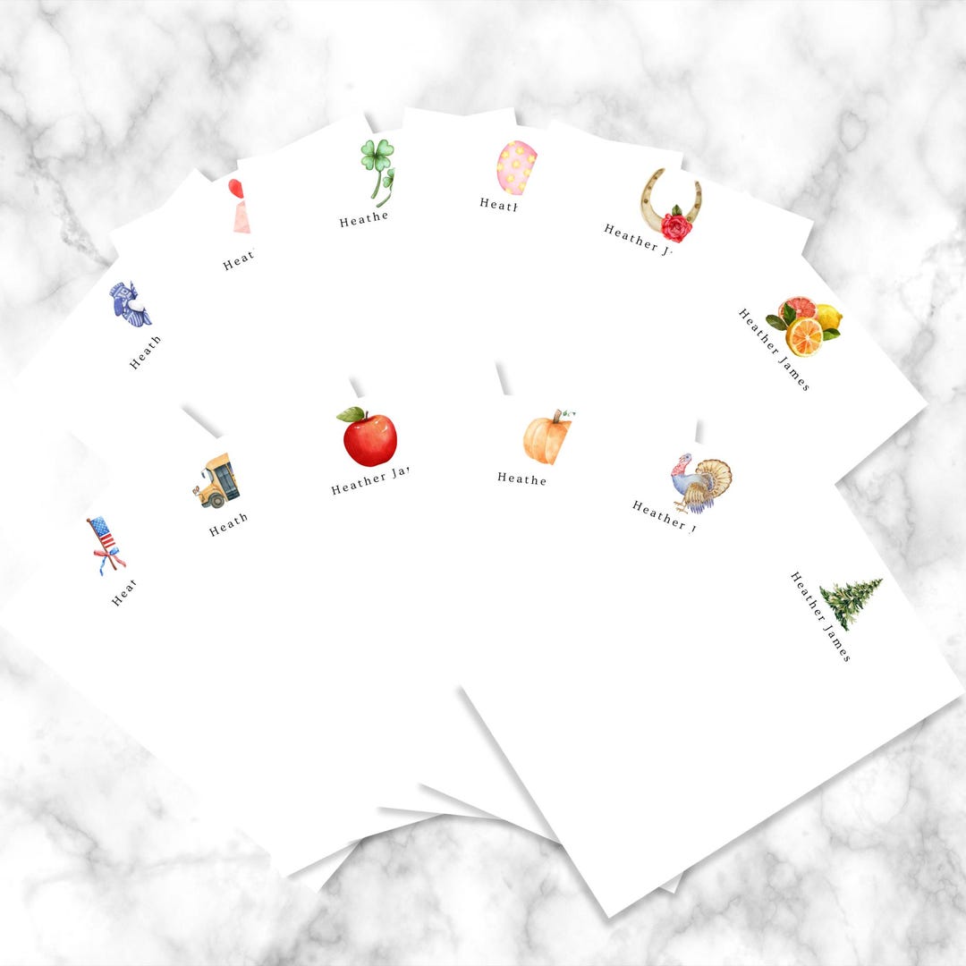 Full Year of Personalized Notepads, Note Pad Gift Set of 12, Seasonal ...