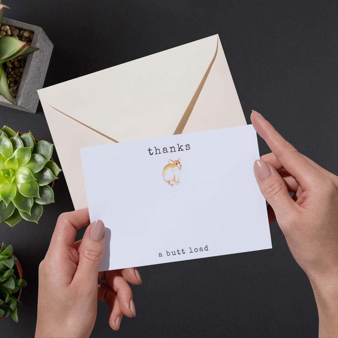 Cute Corgi Thank You Cards, Folded Thank You Notes for Dog Lovers ...