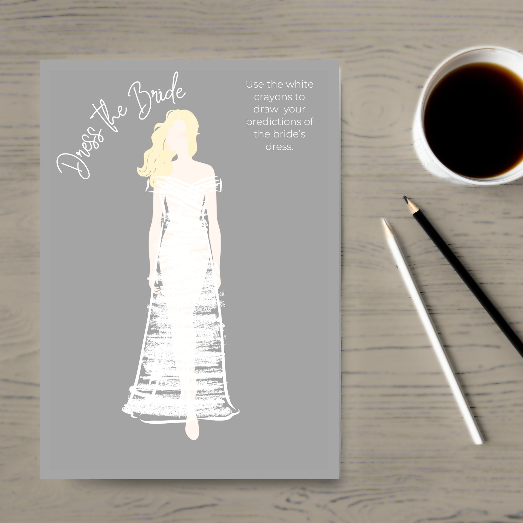Personalized Printable Dress the Bride Game, Guess the Dress Bridal Shower Game, Ready to Print ...