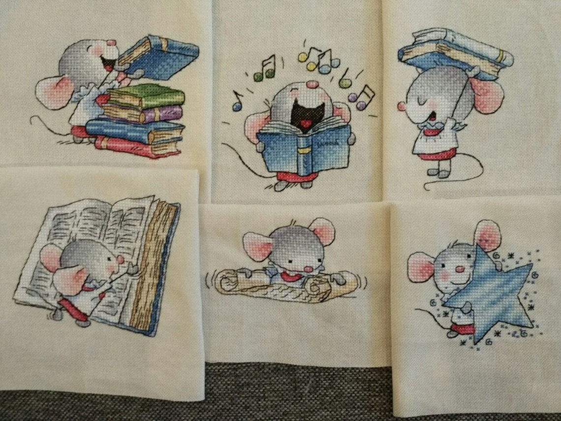 Cross Stitch Pattern merry Mice DMC Cross Stitch | Etsy