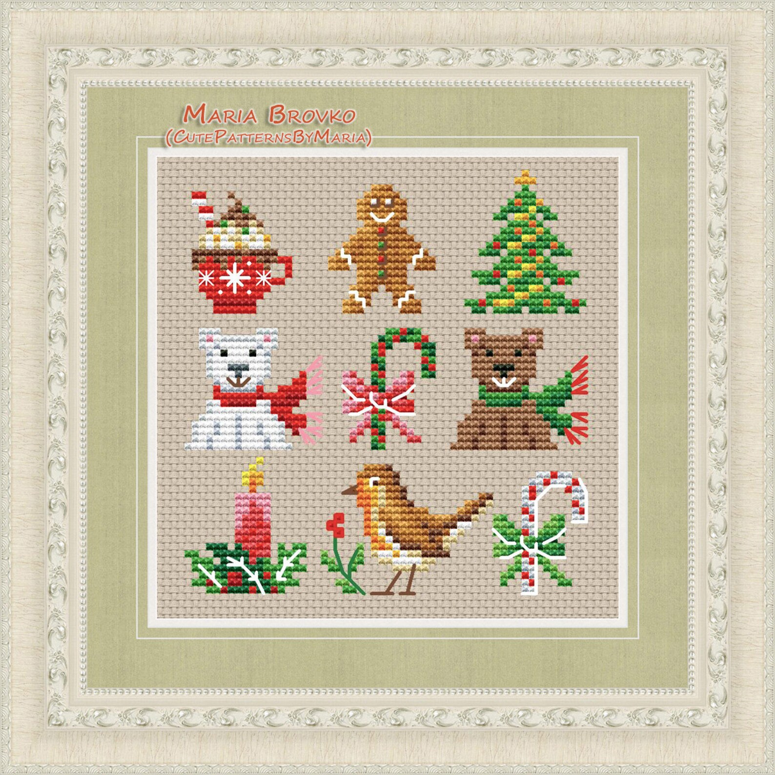 Cross Stitch Pattern Christmas Sampler DMC Embroidery Chart Printable ...