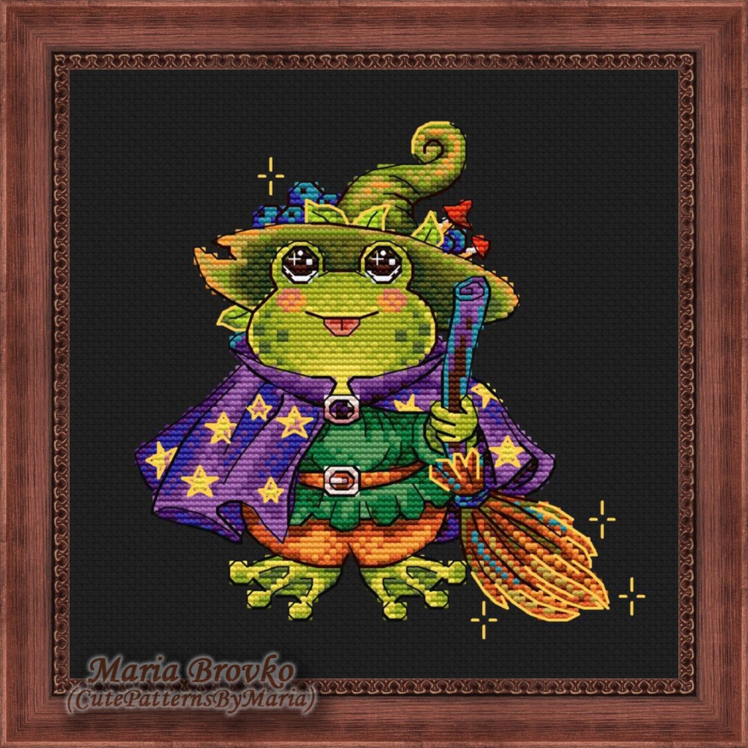 Cross Stitch Pattern Frog Sorcerer DMC Chart Printable PDF Instant ...