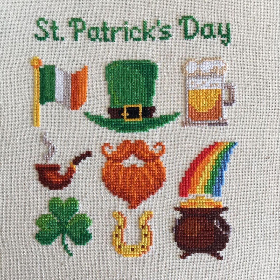 Cross Stitch Pattern Irish St. Patrick's Day DMC Chart Printable PDF ...