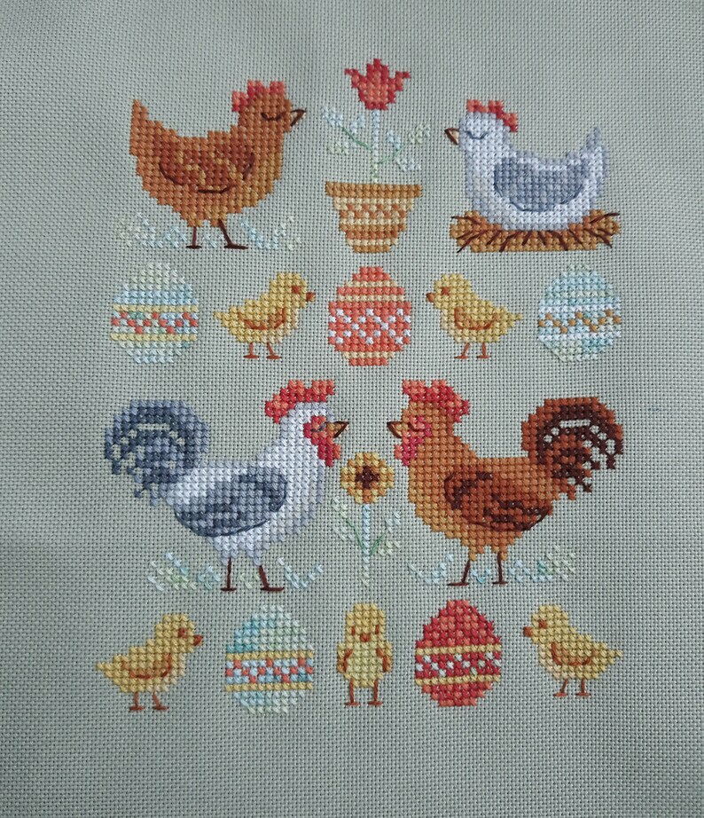 Cross Stitch Pattern rooster and Chicken Sampler - Etsy