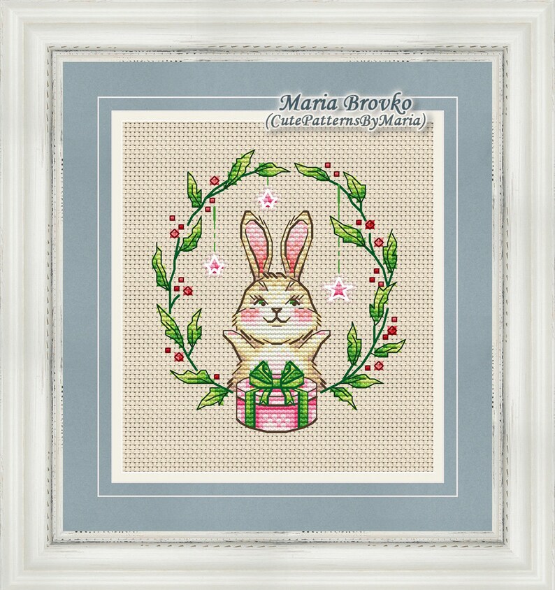 Cross Stitch Pattern Happy Bunny DMC Chart Printable PDF - Etsy