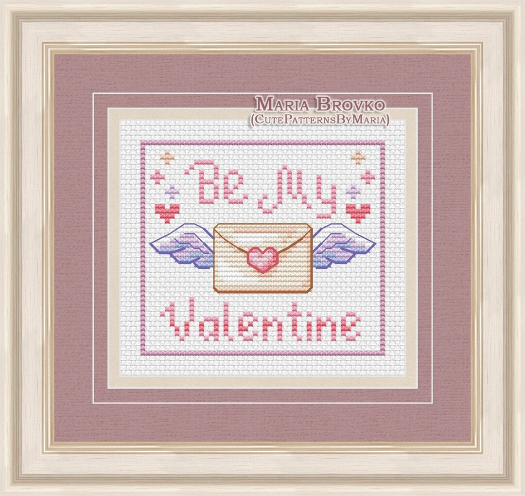 Cross Stitch Pattern "be My Valentine" DMC Chart Love Pattern ...