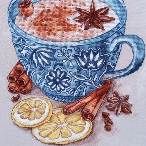 Cross Stitch Pattern tea With Milk DMC Chart Needlepoint Embroidery ...