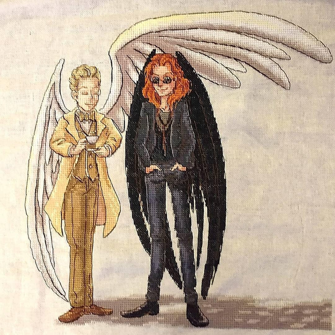 Cross Stitch Pattern angel and Demon DMC Cross - Etsy