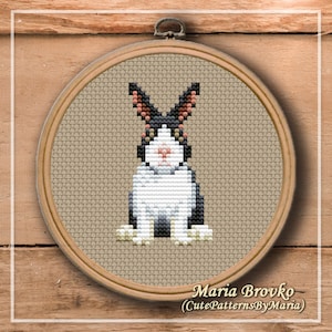 Cross Stitch Pattern "dutch Rabbit" DMC Chart Embroidery Printable PDF ...