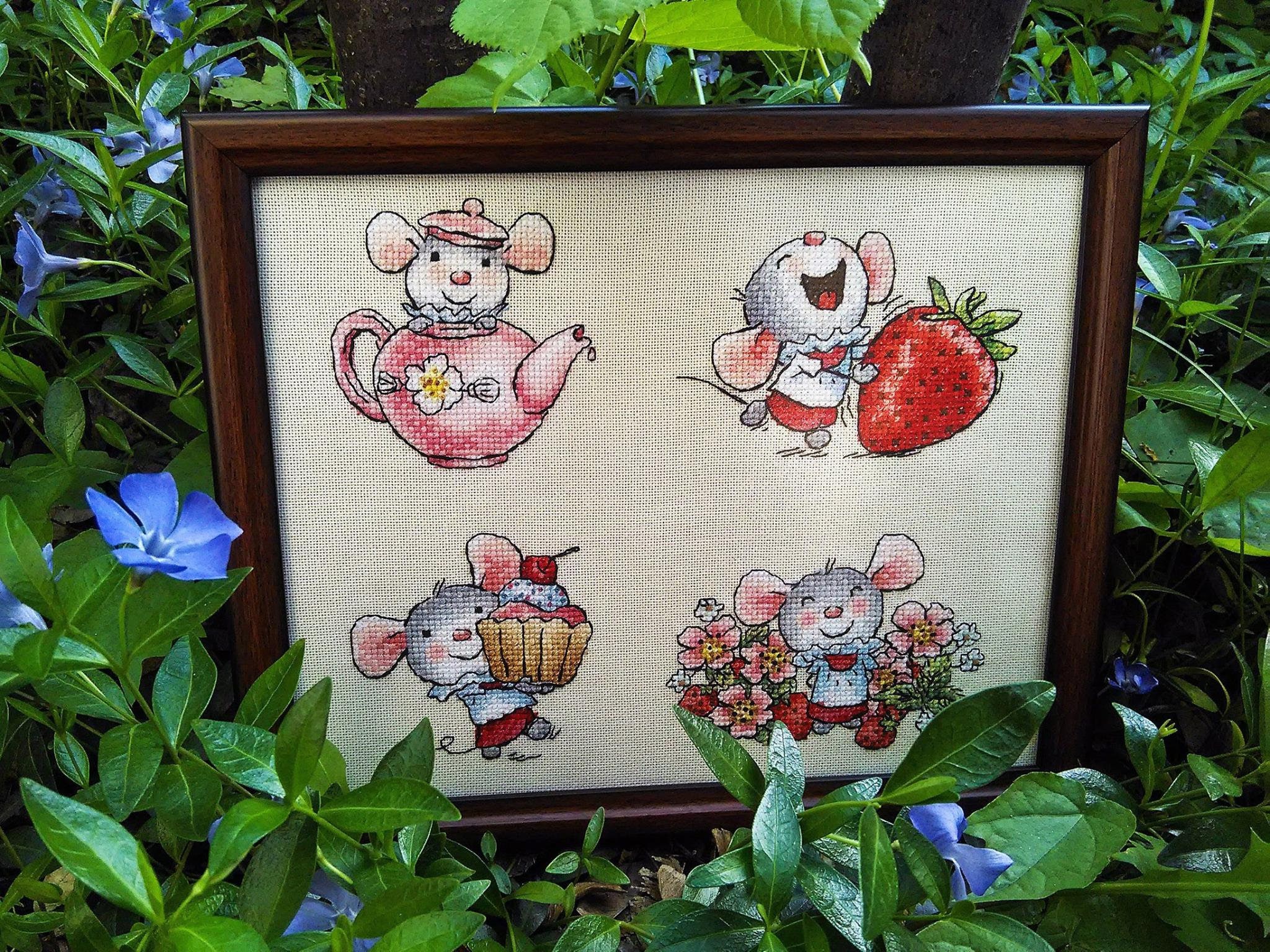Cross Stitch Pattern merry Mice DMC Cross Stitch - Etsy Australia