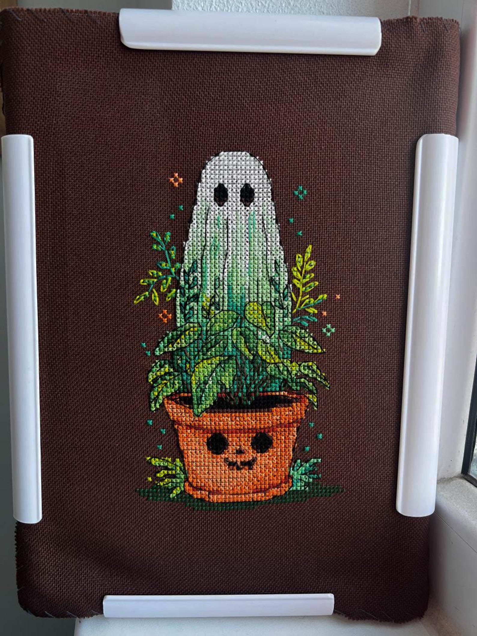 Cross Stitch PDF Pattern Ghost Gardener DMC Chart Printable Instant ...