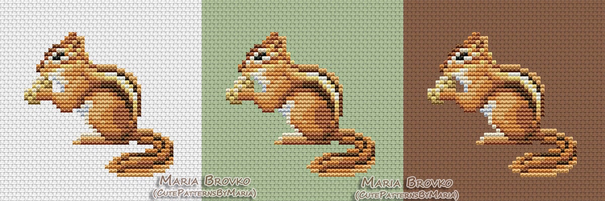 Cross Stitch Pattern chipmunk DMC Chart | Etsy