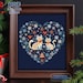 Cross Stitch Pattern Snowflake Heart With Cats DMC Chart Family ...