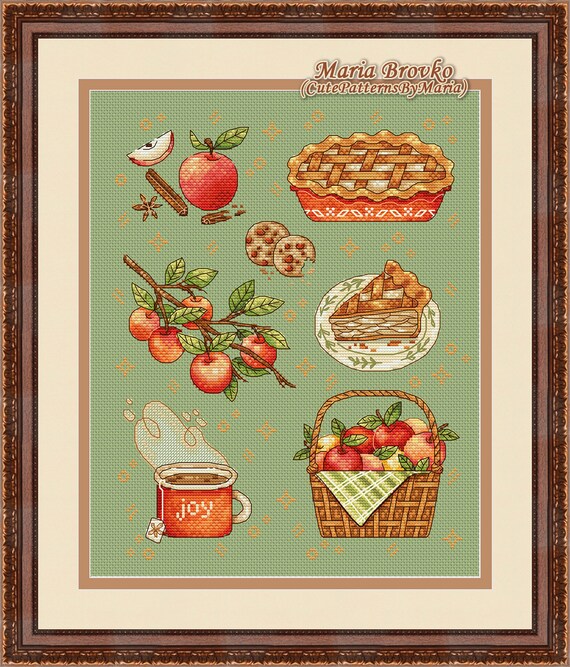 Apple Pie Cross Stitch Pattern