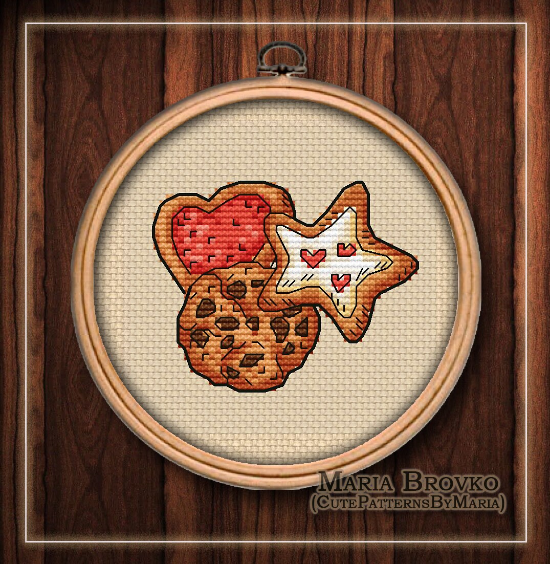 Cross Stitch Pattern cookies DMC Chart Needlepoint - Etsy