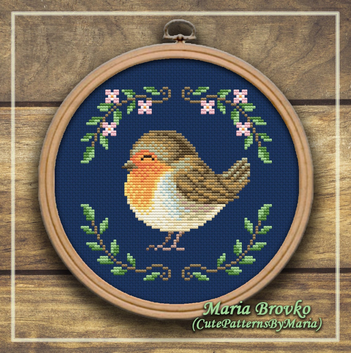 Cross Stitch Pattern Spring Robin European Robin DMC Chart | Etsy