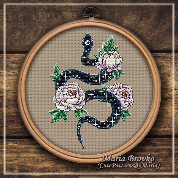 Black Snake Cross Stitch - Etsy