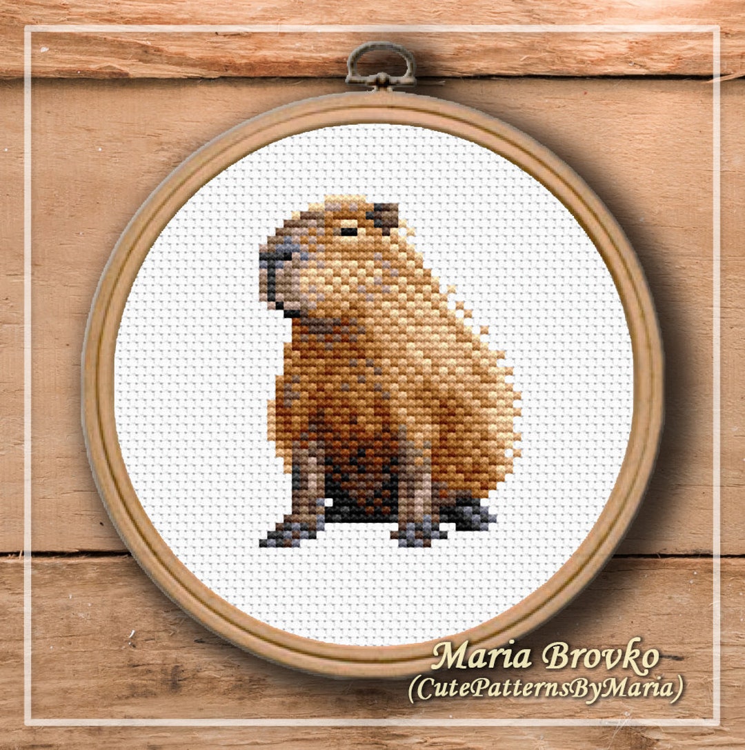 Cross Stitch Pattern Capybara DMC Chart Printable PDF Instant Download ...