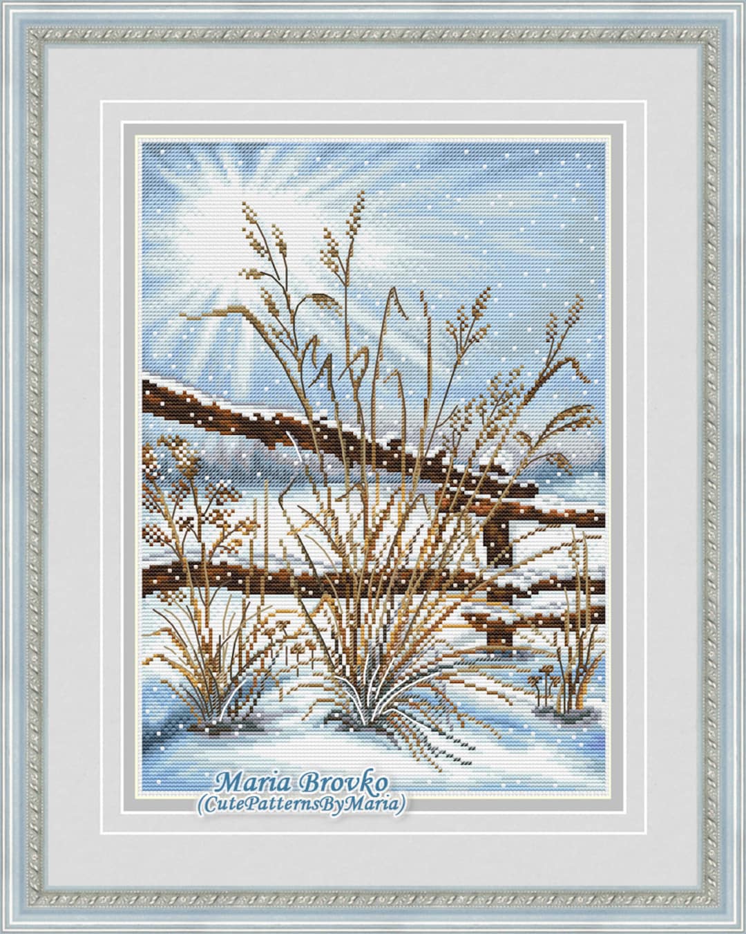 Cross Stitch Pattern "winter Dawn" DMC Cross Stitch Chart Needlepoint ...