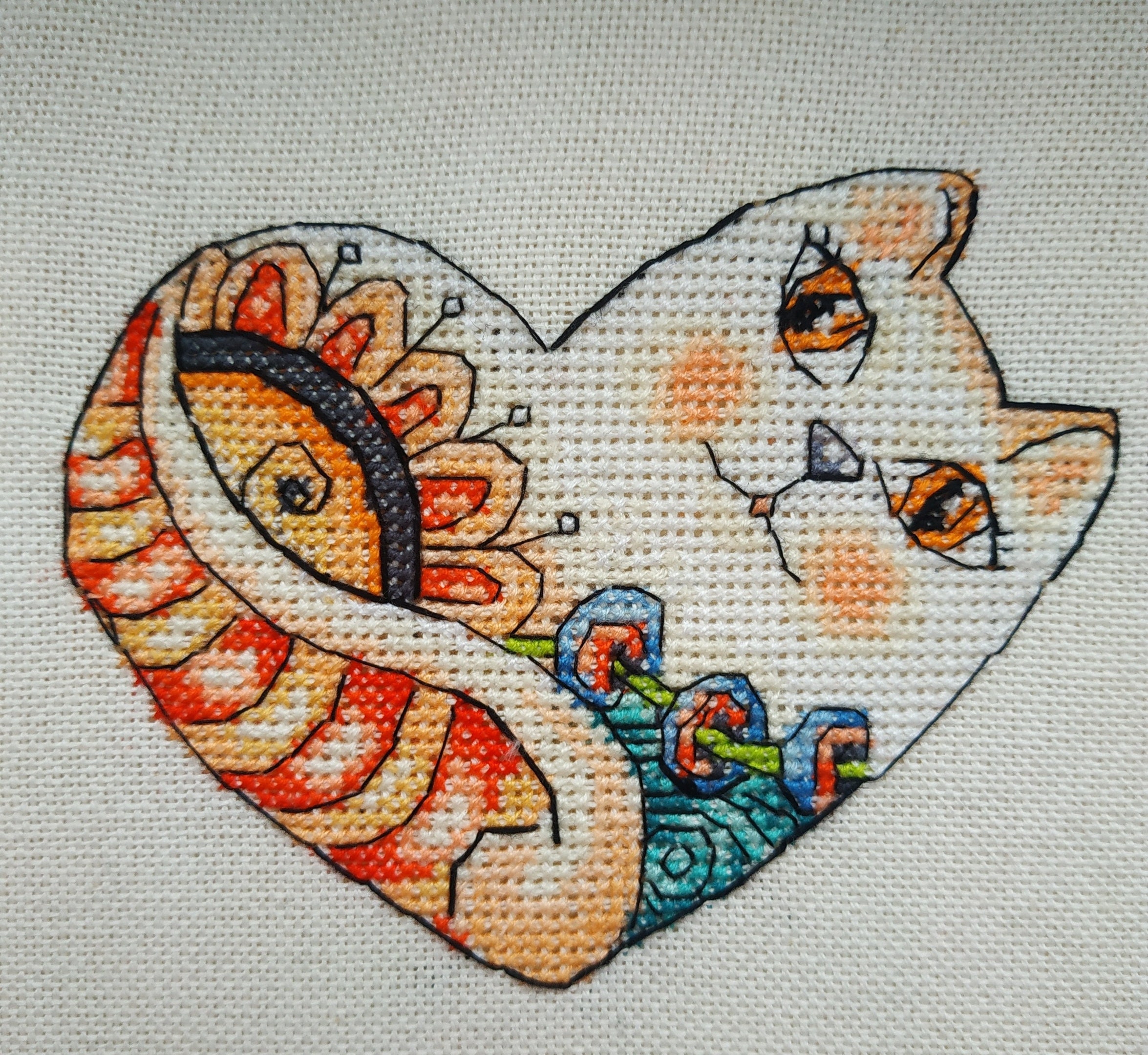 Cross Stitch Pattern Valentine Cats 6-piece Set | Etsy