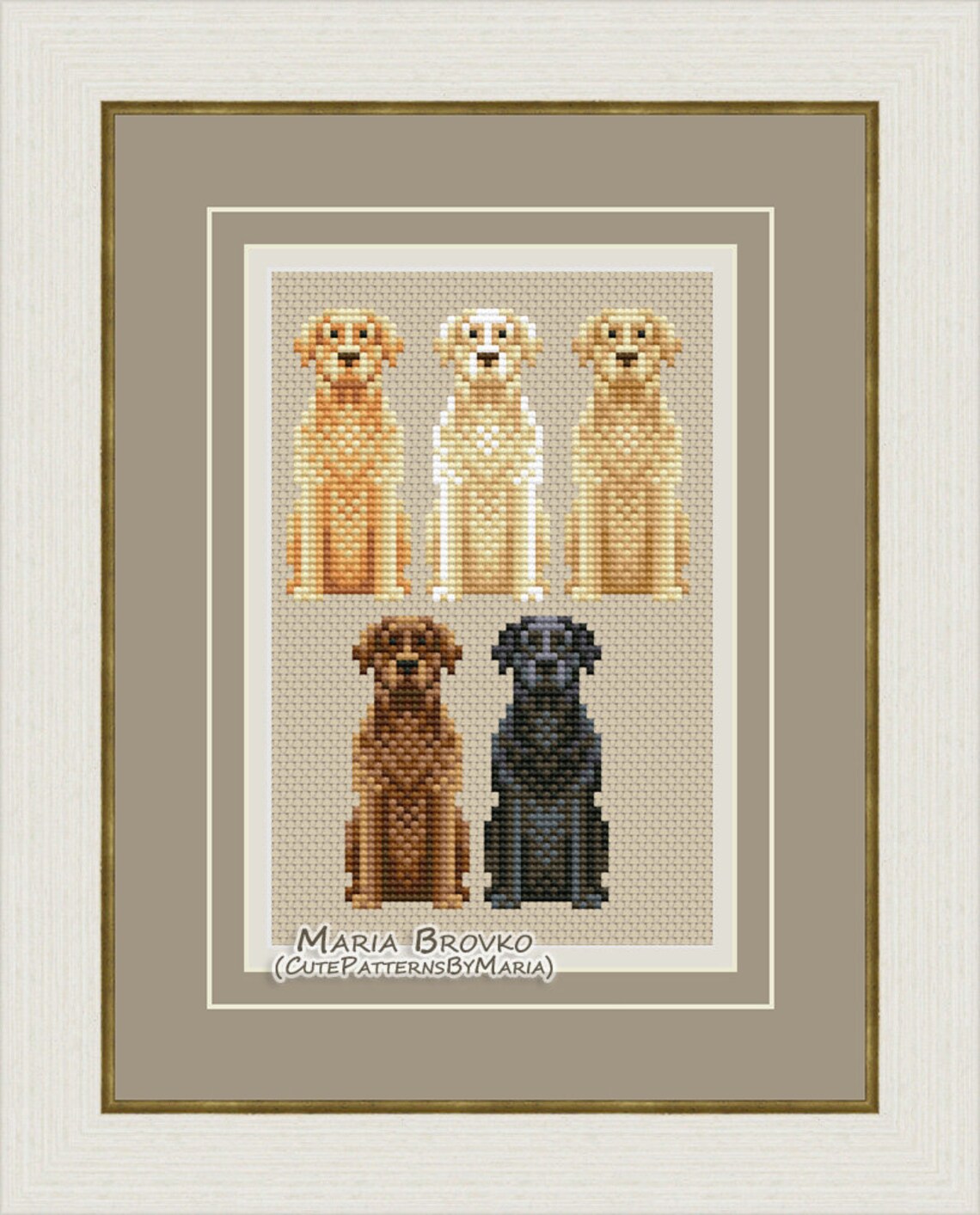 Cross Stitch Pattern labrador Retriever and Golden - Etsy