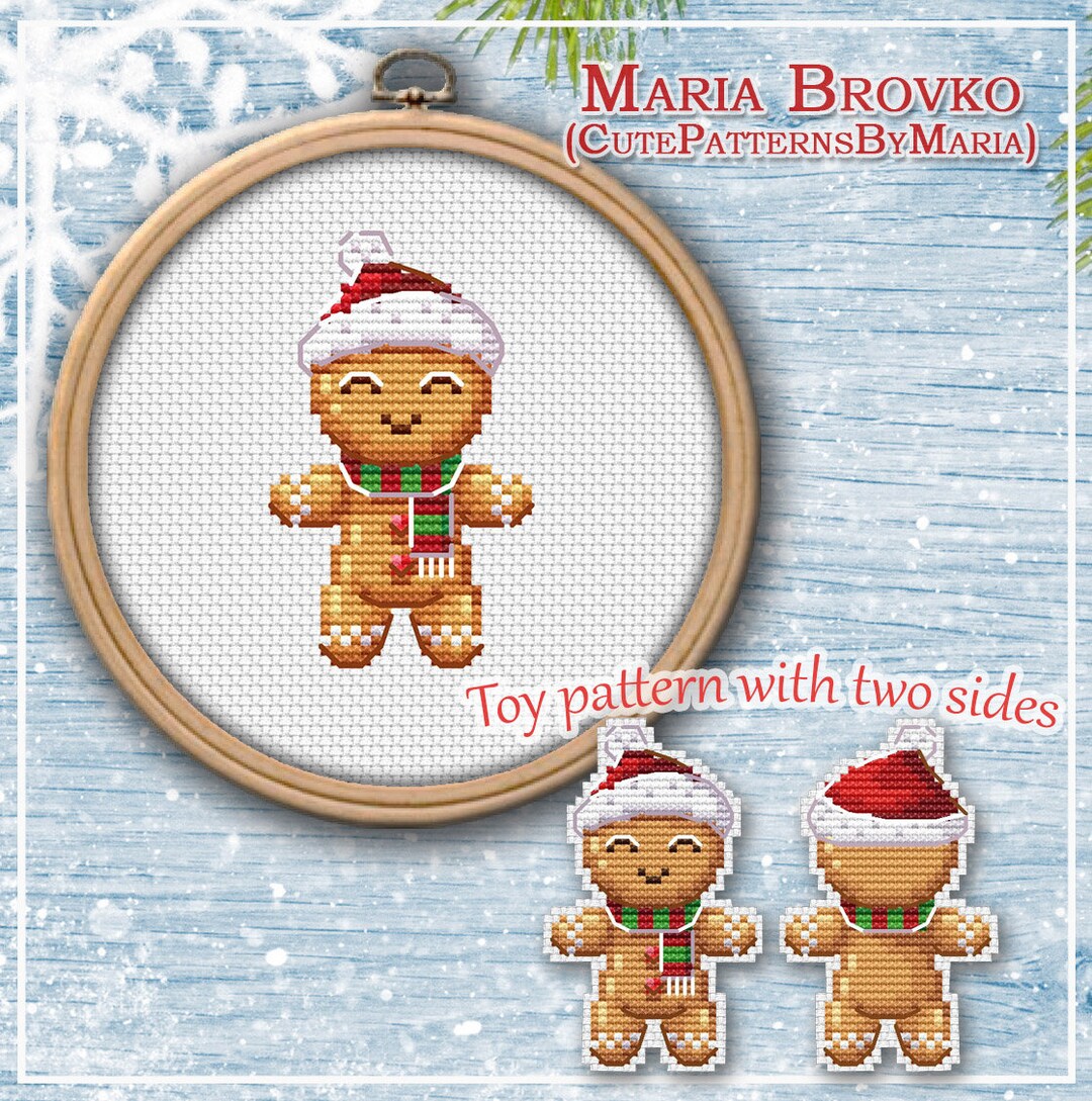 Cross Stitch Pattern "gingerbread Man Number 1" DMC Cross Stitch Chart ...