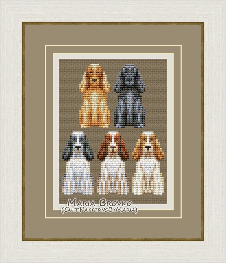 Cross Stitch Pattern english Cocker Spaniel DMC - Etsy UK